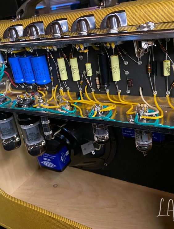 (SOLD) Germino 5F4 Tweed Super Combo Amplifier / Amp • LA Vintage Gear