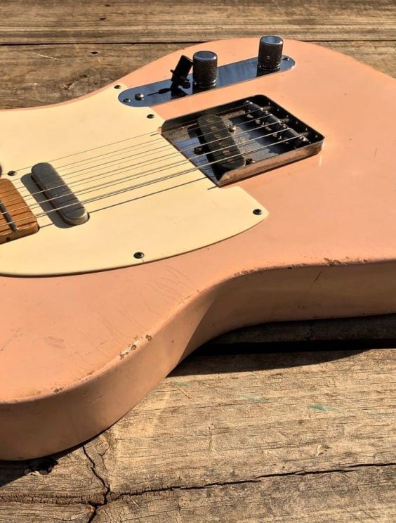 (SOLD) Danocaster 'Shell Pink' Single Cut Electric Guitar • LA Vintage Gear