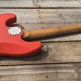 Danocaster P-Style Bass Guitar in Faded Fiesta Red • LA Vintage Gear