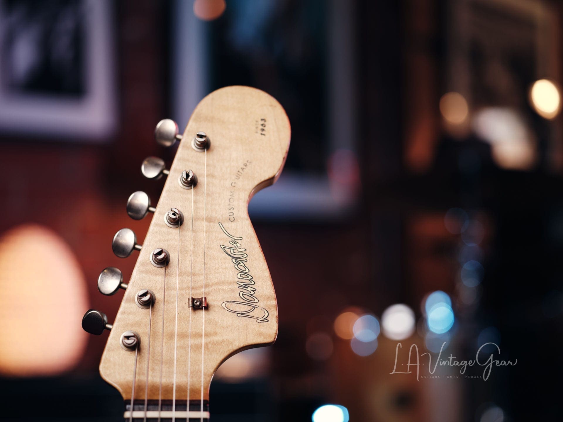 Danocaster Offset Electric Guitar – Anodized Gold Pickguard & Sunburst ...