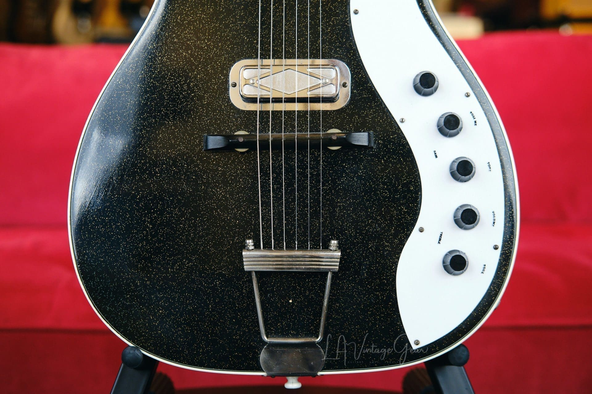 Silvertone 1423 Jupiter - Black with Gold Sparkle W/OHSC • LA Vintage Gear