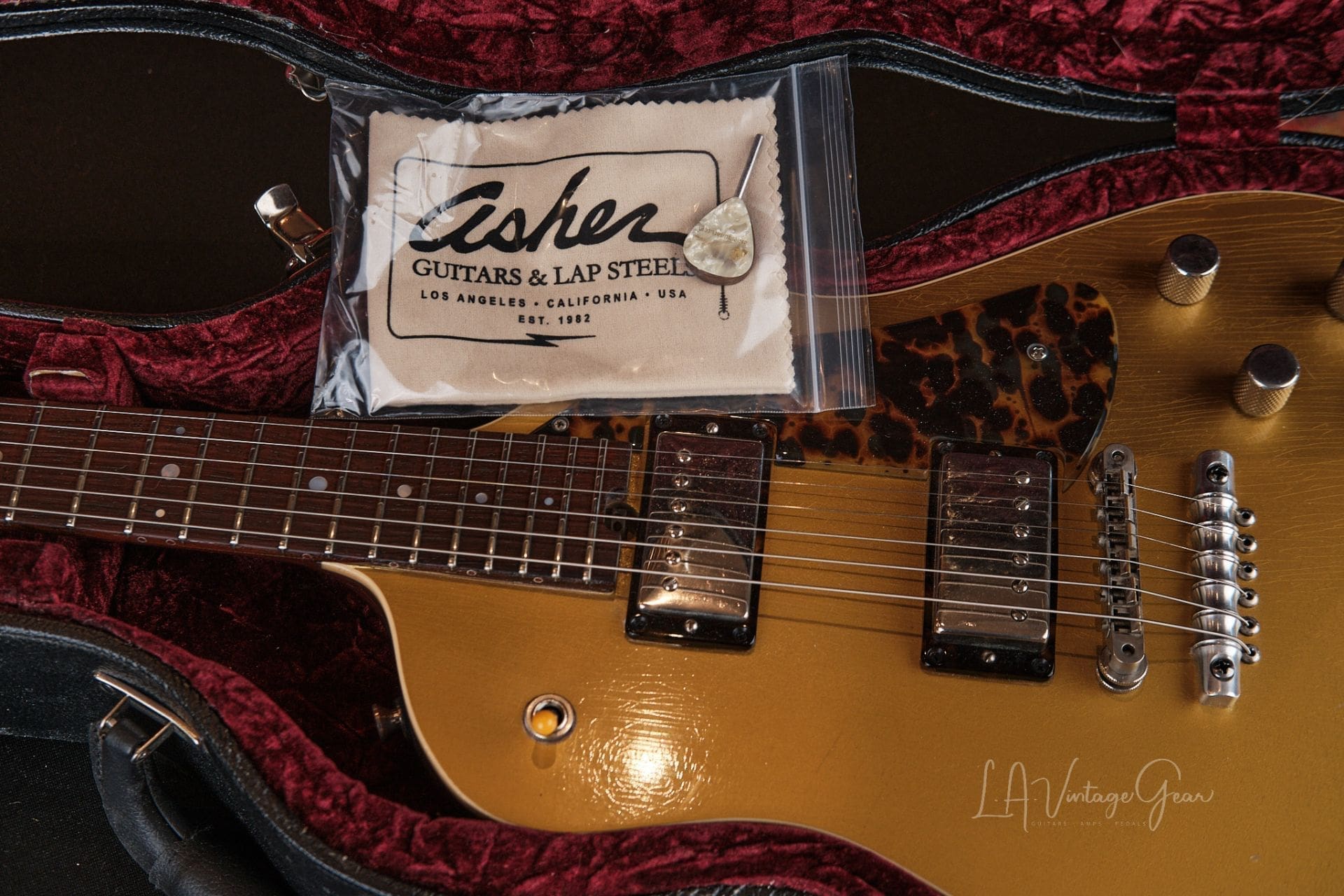 Asher Electro Sonic Gold Top Guitar With Brazilian Rosewood Board ...