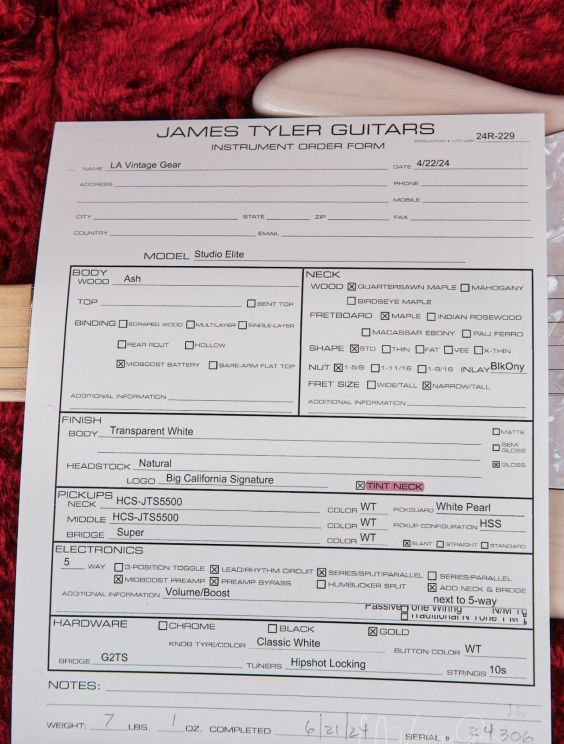 James Tyler “Studio Elite” – With Series/Split/Parallel, Lead/Rhythmn ...