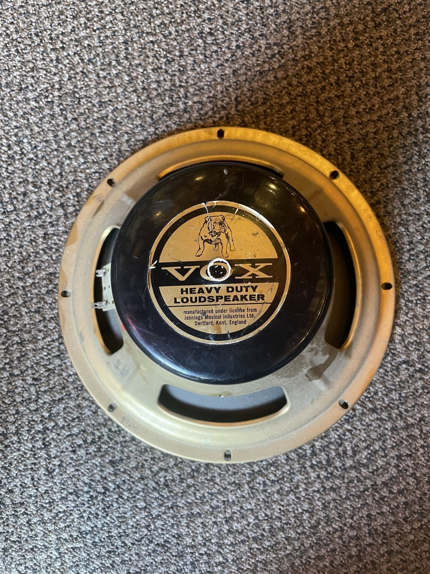 VOX 12" Gold Bulldog Heavy Duty LoudSpeaker 16ohms • LA Vintage Gear