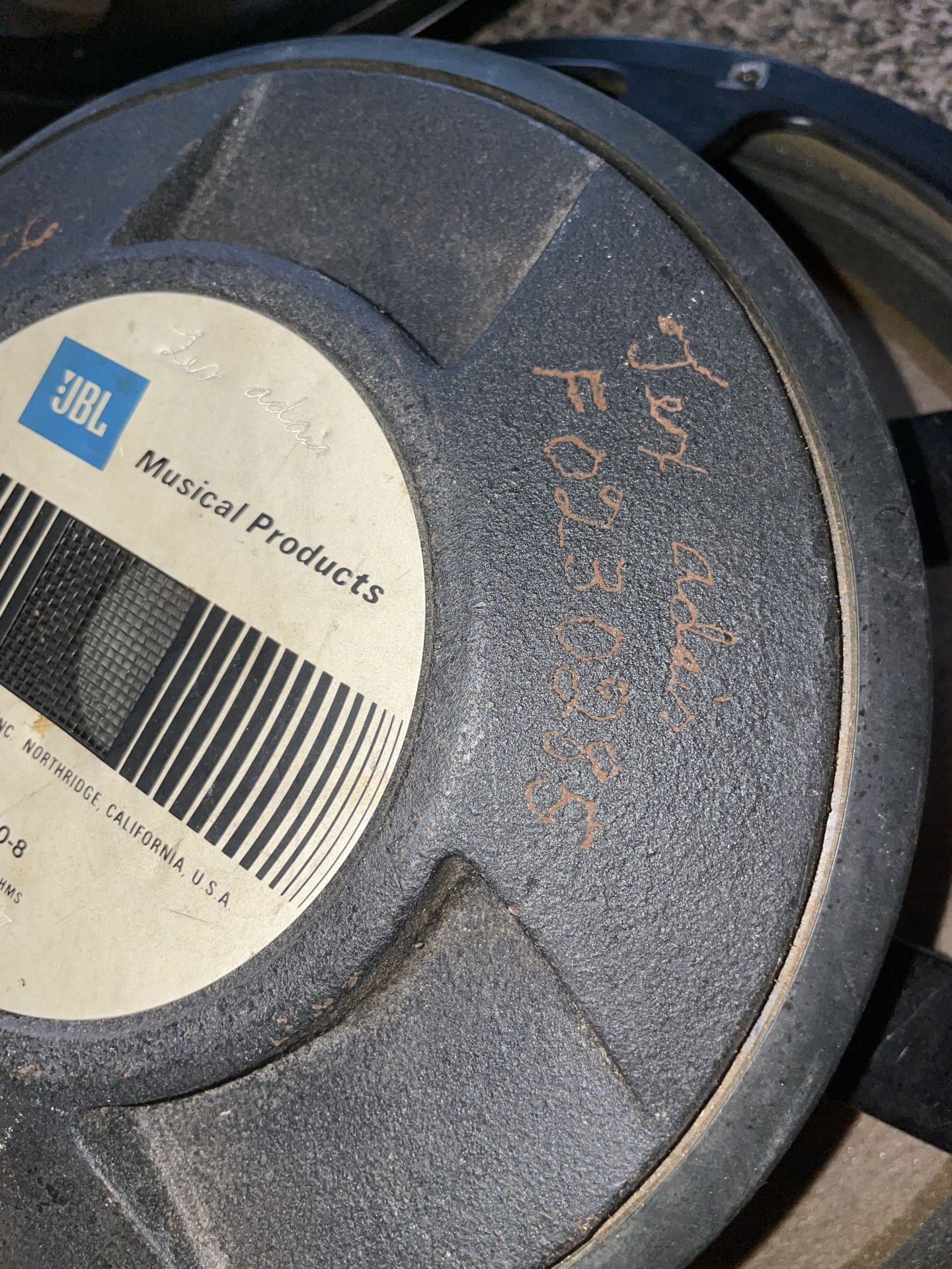 PAIR of JBL E-130 15″ 8 Ohm Guitar Speakers – LA Vintage Gear